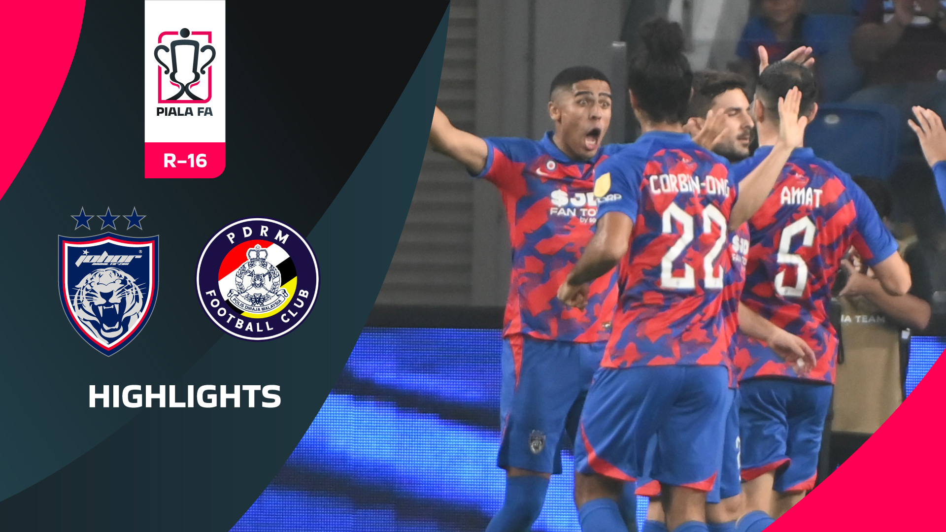 Malaysian Football League - Johor Darul Ta'zim 3-0 PDRM FC | FA R-16 | Highlights Piala FA 2023